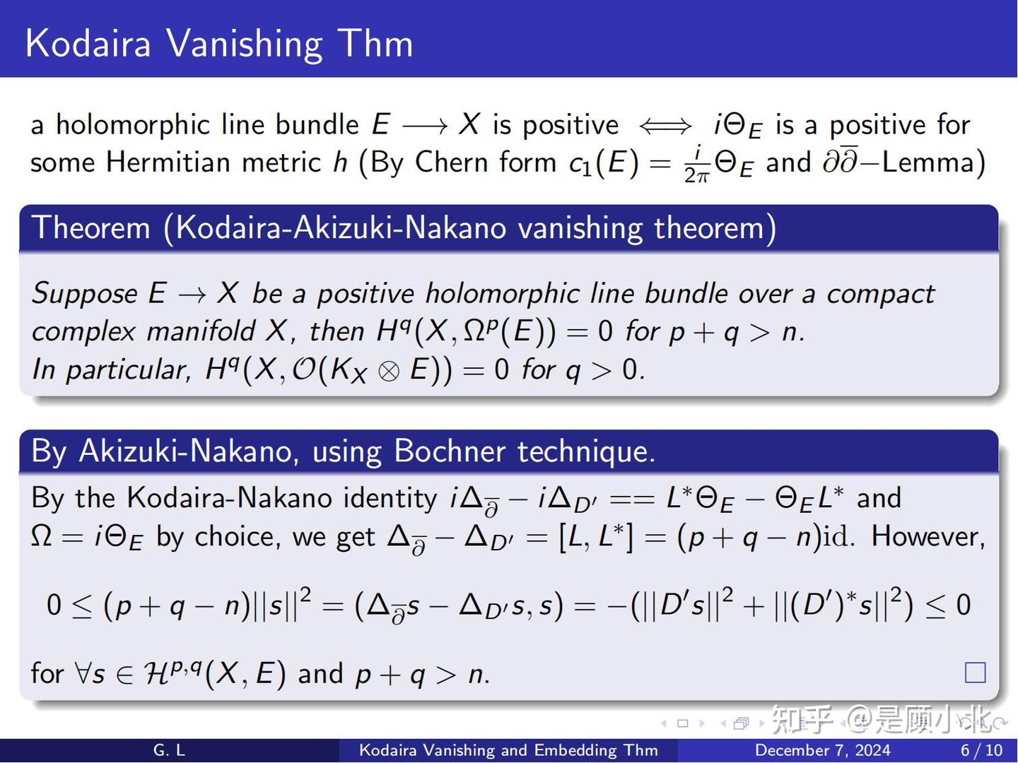 Kodaira Vanishing Theorem And Embedding Theorem （小平消灭定理和嵌入定理） - 知乎