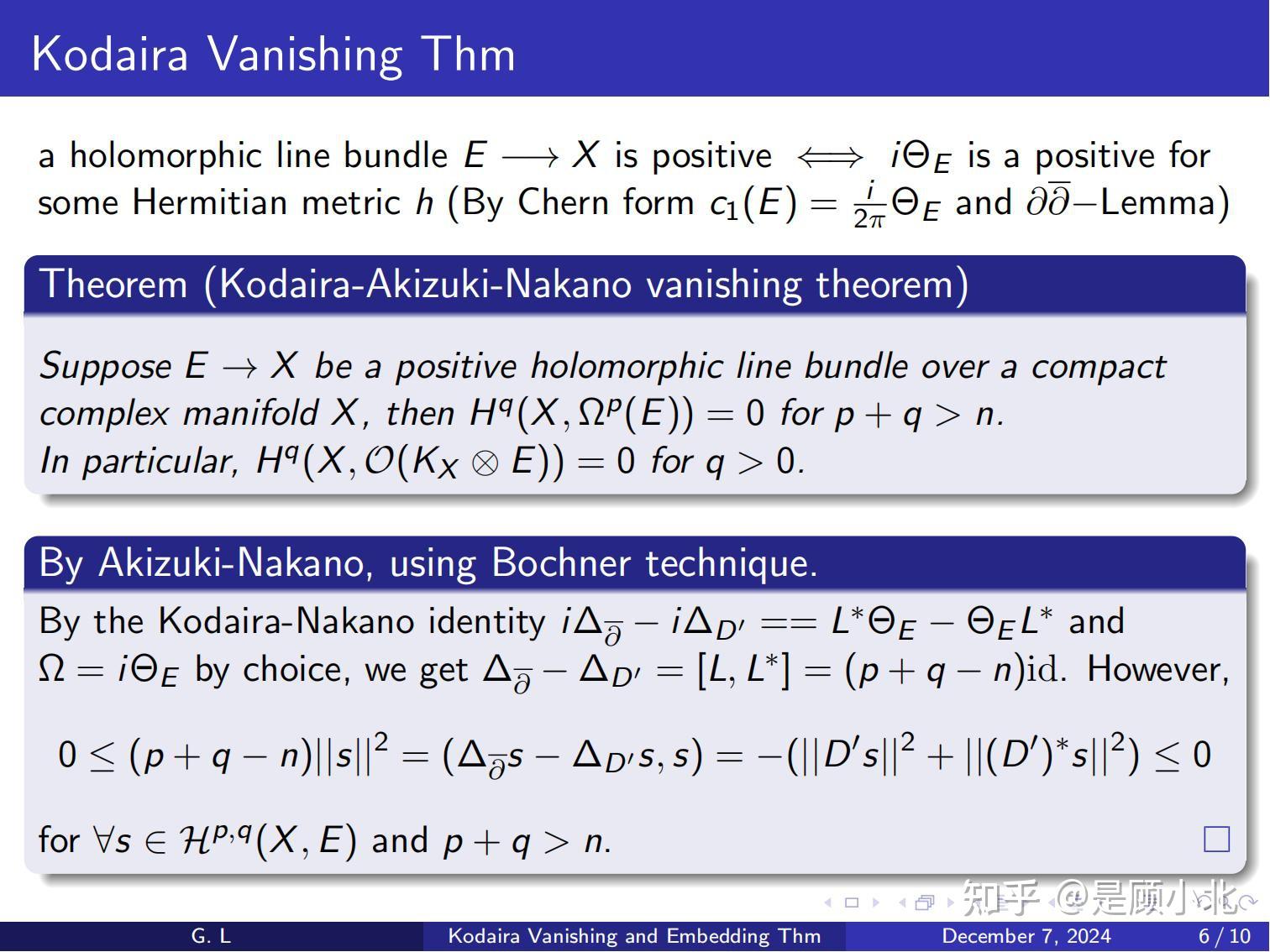 Kodaira Vanishing Theorem And Embedding Theorem （小平消灭定理和嵌入定理） - 知乎