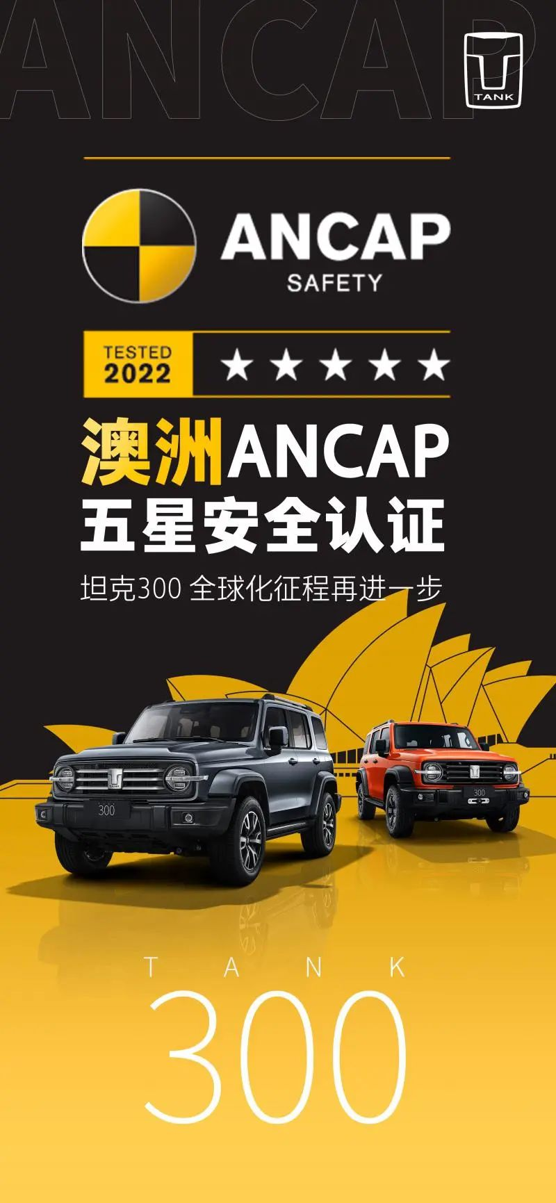 再取佳绩 坦克300荣膺澳大利亚ANCAP五星安全评价 - 知乎