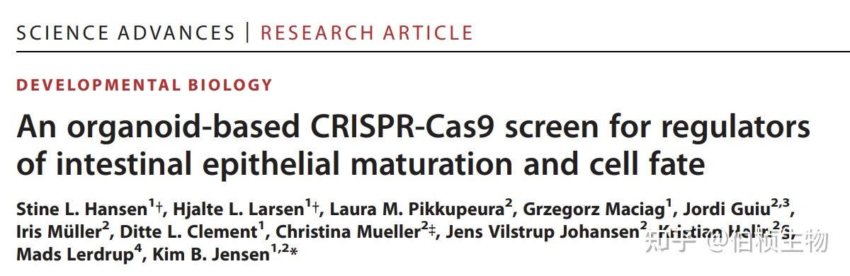 SCIENCE ADVANCES | 基于类器官的CRISPR-Cas9筛选肠上皮成熟和细胞命运的调节因子 - 知乎