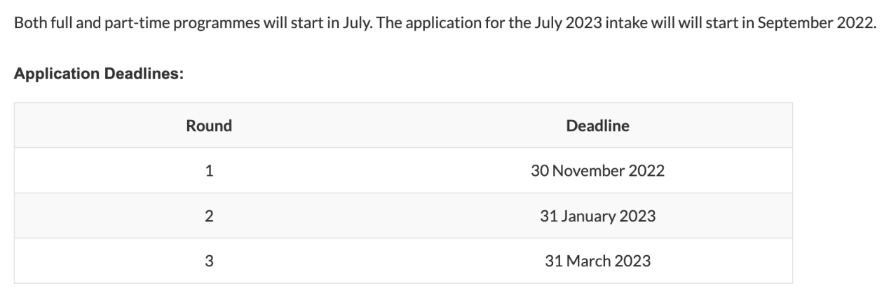 NTU商学院2023fall公布申请截止日期啦！NUS也又开放了几个项目的申请！！ - 知乎
