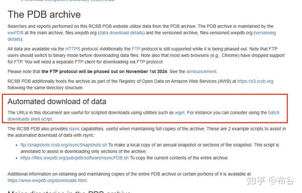 RCSB PDB数据和帮助文档下载 - 知乎