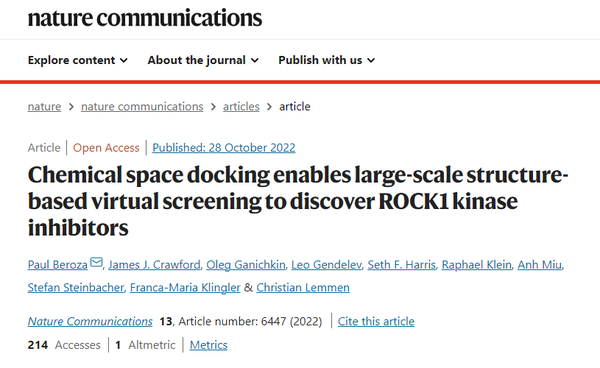 Nat. Commun.|化学空间对接使基于结构的大规模虚拟筛选能够发现ROCK1激酶抑制剂 - 知乎
