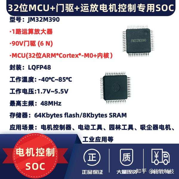 Mcu32位arm®cortex® M0内核门驱运放电机控制器专用集成soc Jm32m390 知乎