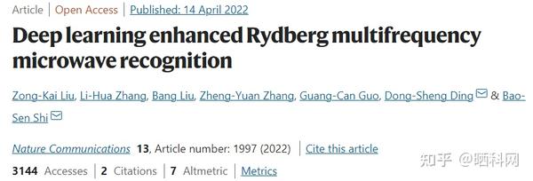 中科大团队使用深度学习增强了里德伯多频微波识别 - 知乎
