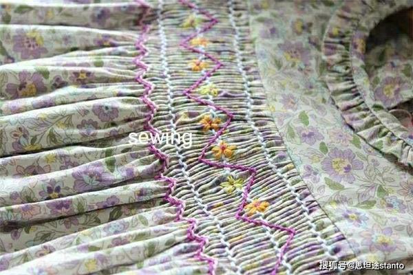 缩褶绣是怎么做成的呢？smocking手工打揽、花样缩褶绣图集展示 - 知乎