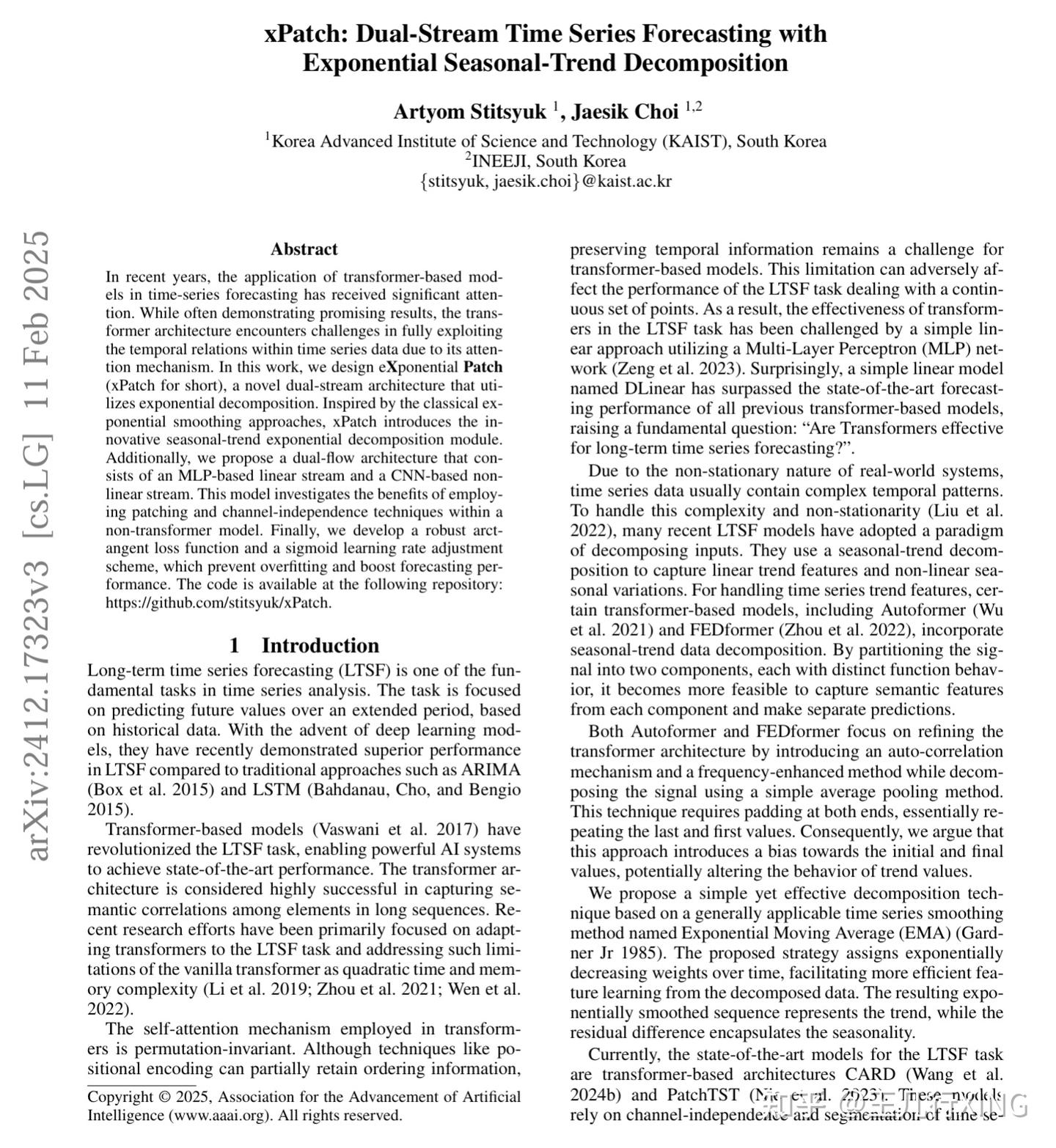[AAAI 2025] xPatch：细节取胜的新 SOTA - 知乎