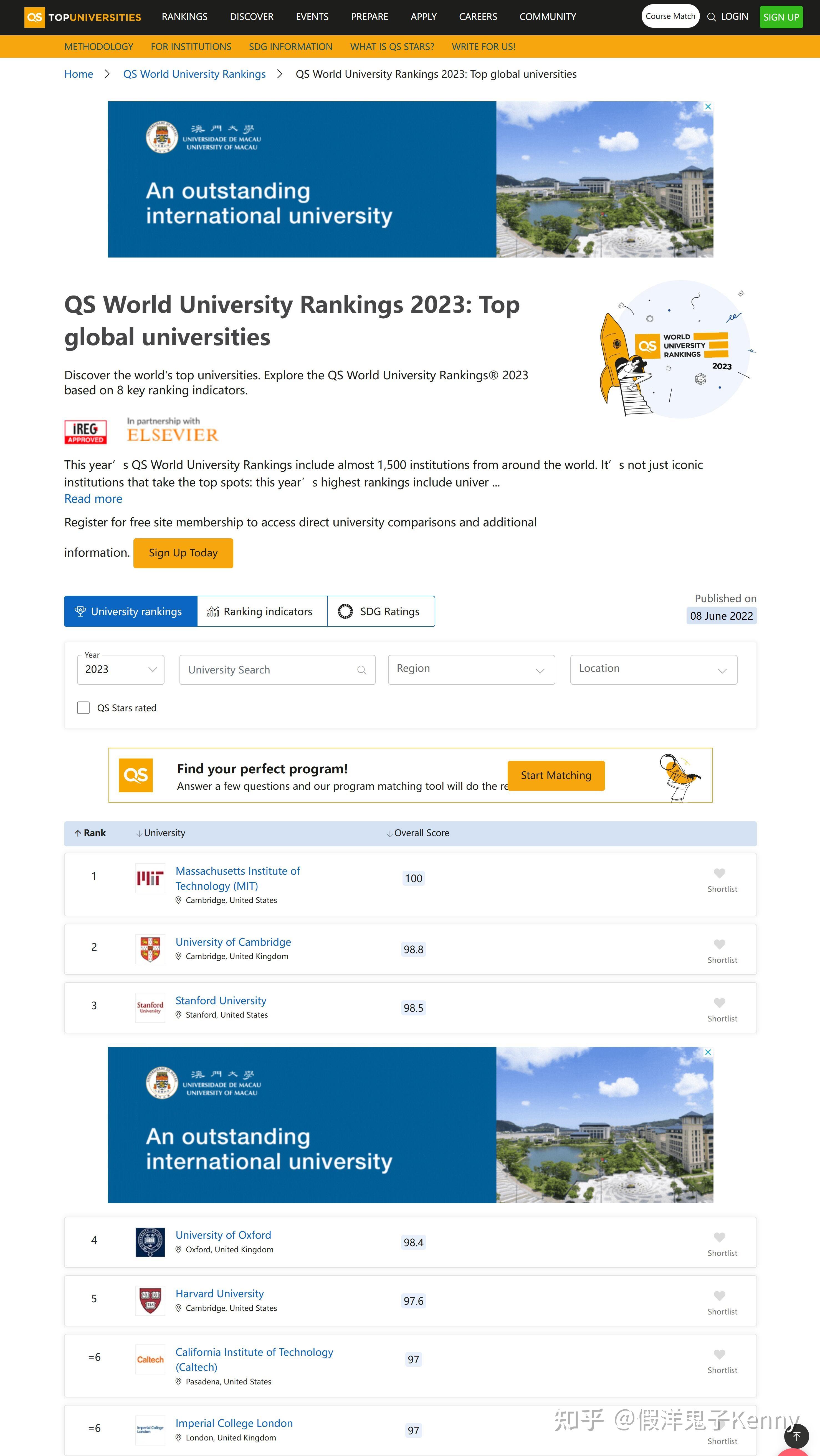 手把手教你查询世界大学排名（QS, U.S.News, THE, ARWU） - 知乎