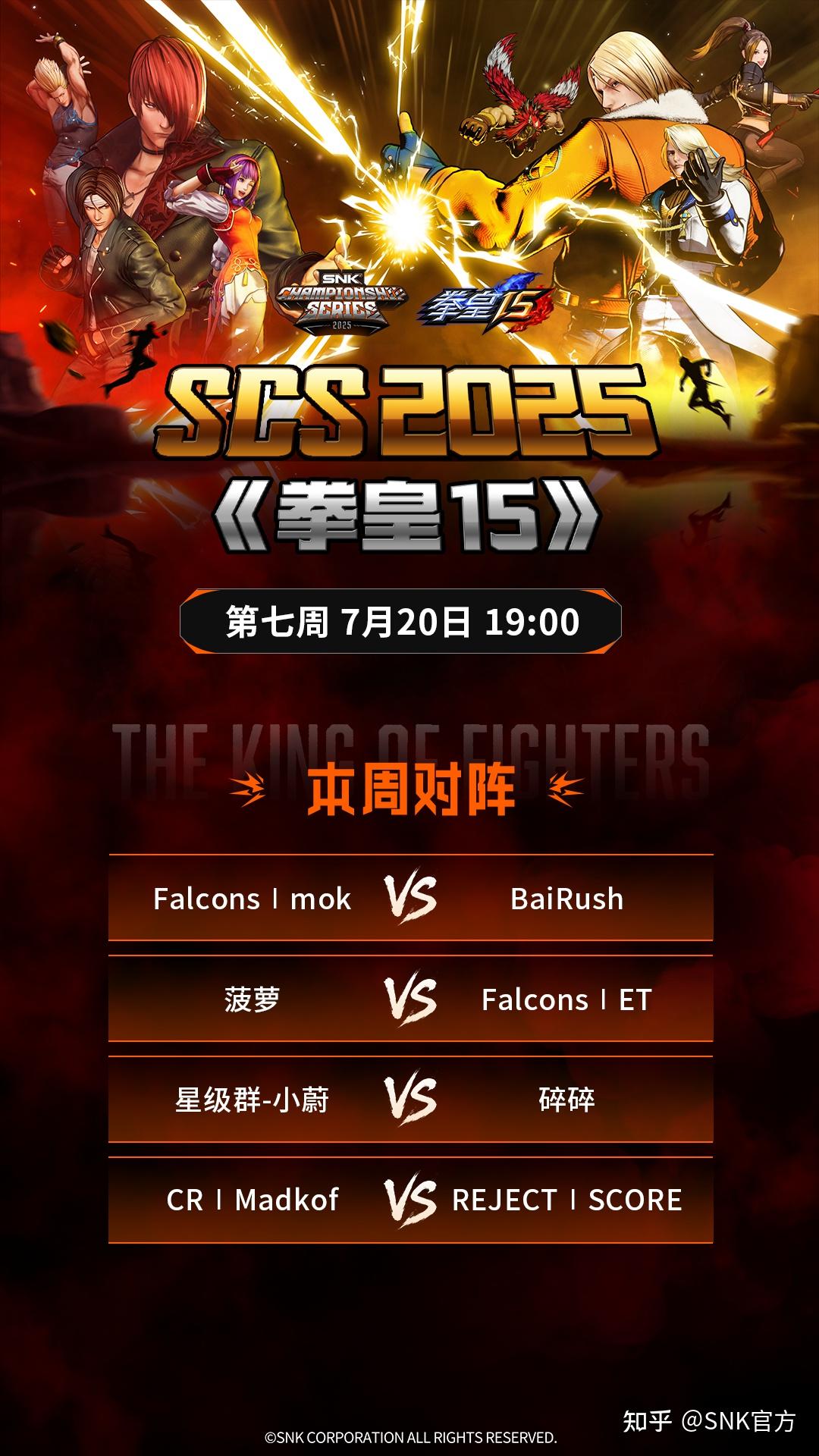 SCS 2025《拳皇15》第七周8强对阵表更新 - 知乎