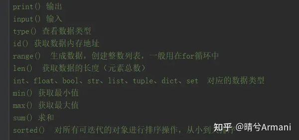 Python中常用的内置函数 知乎 