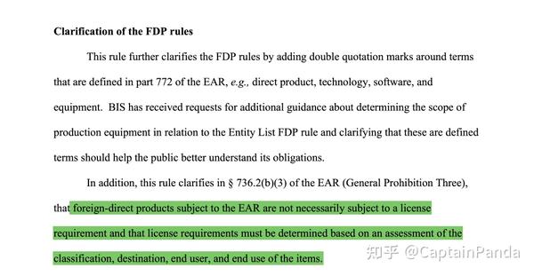 EAR｜辨析｜外国直接产品规则（FDP Rules）与一般禁令3（General Prohibition Three) - 知乎