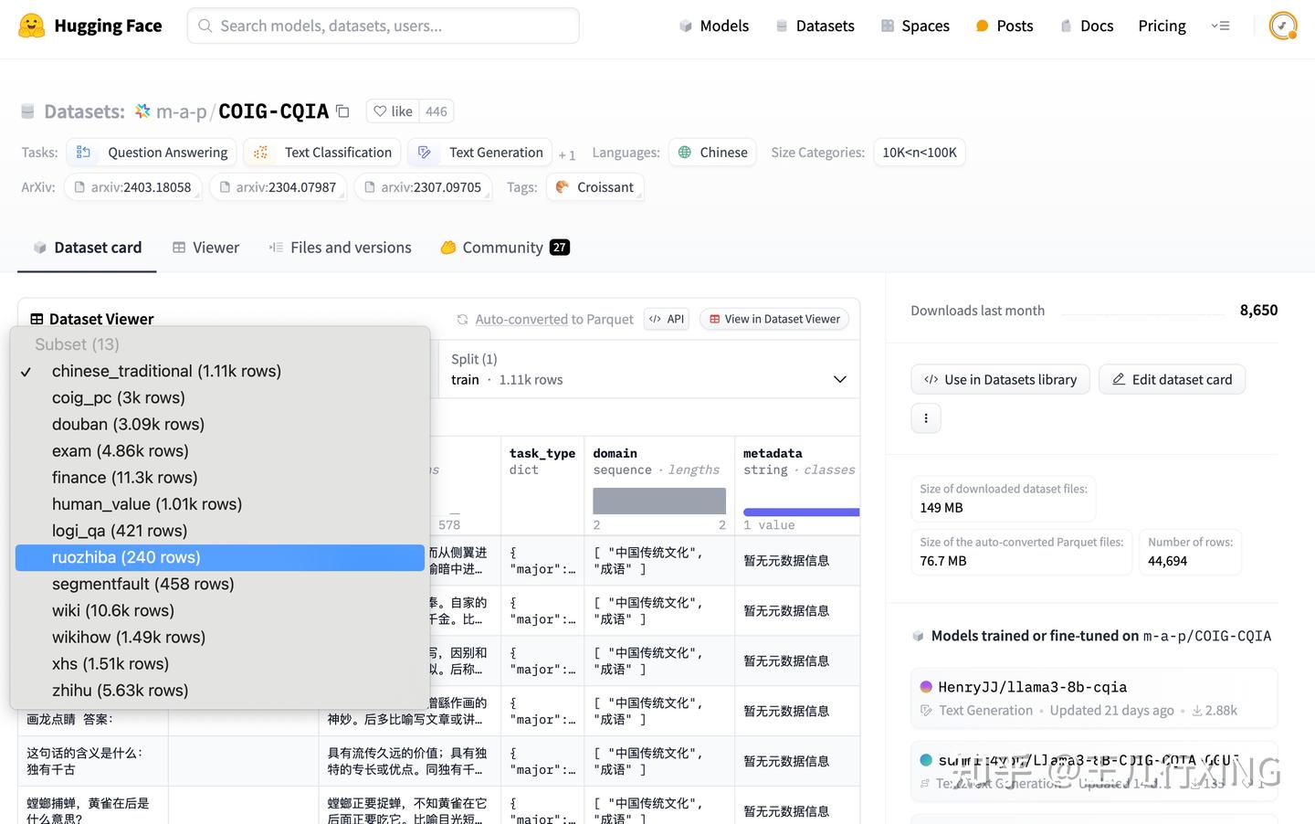「论文速读」弱智吧数据集 COIG-CQIA: Quality is All You Need for Chinese Instruction Fine-tuning - 知乎