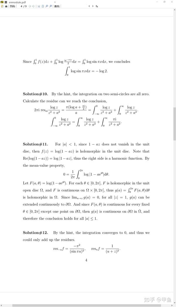 STEIN 复分析第三章 EXERCISE 1-22 答案 - 知乎