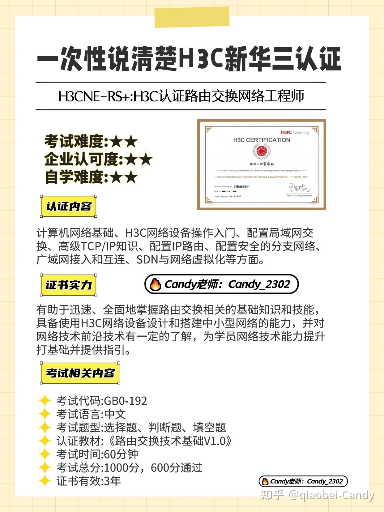 一次性说清楚新华三认证！举例说明路由交换方向如何备考？ - 知乎