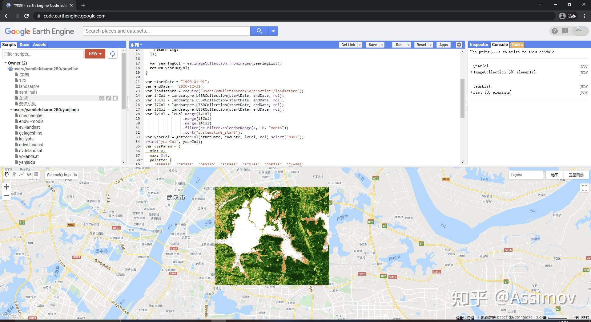 GEE landsat4578 数据预处理并计算NDVI、NDWI指数 - 知乎