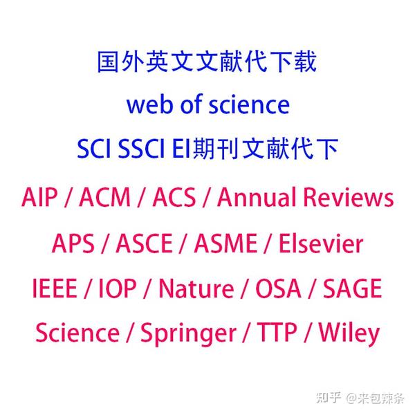 Elsevier IEEE Springer Wiley ACM等EI SCI期刊英文文献文章代查找下载 - 知乎