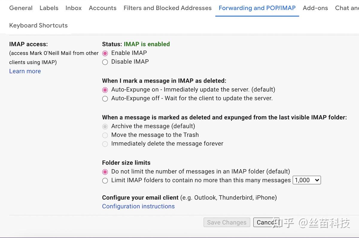 Gmail IMAP 设置：它们的含义以及如何设置它们 - 知乎