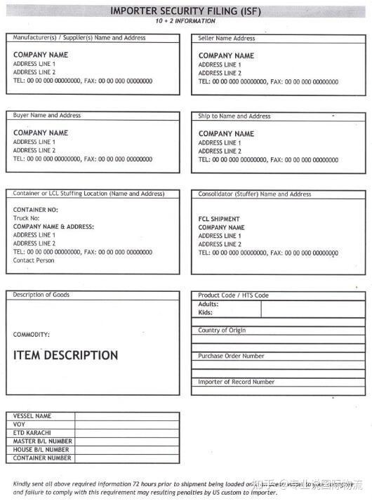 美国进口商安全申报Importer Security Filing ISF 10+2 - 知乎