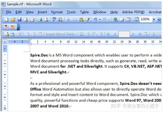 Word控件Spire.Doc 转换教程(七)：如何将 Word 转换为 RTF - 知乎