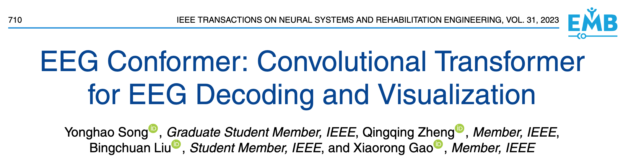 [51] EEG Conformer: 融合 CNN 和 Transformer处理 EEG 数据 - 知乎