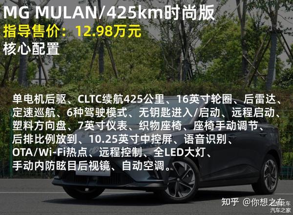 在ID.3和海豚的夹缝中求生存？上汽MG名爵MULAN购车指南 - 知乎