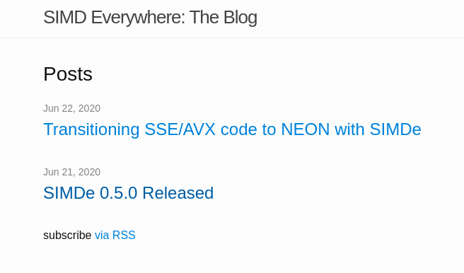 酷站推荐 - simd-everywhere.github.io - SIMDe | SIMD Everywhere