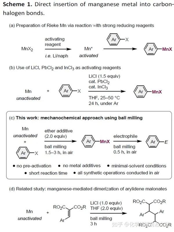 Chem. Sci.：利用机械化学策略实现芳基锰亲核试剂的制备 - 知乎
