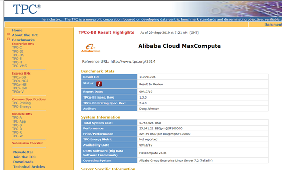TPCx-BB官宣最新世界纪录，阿里巴巴计算力持续突破 - 知乎
