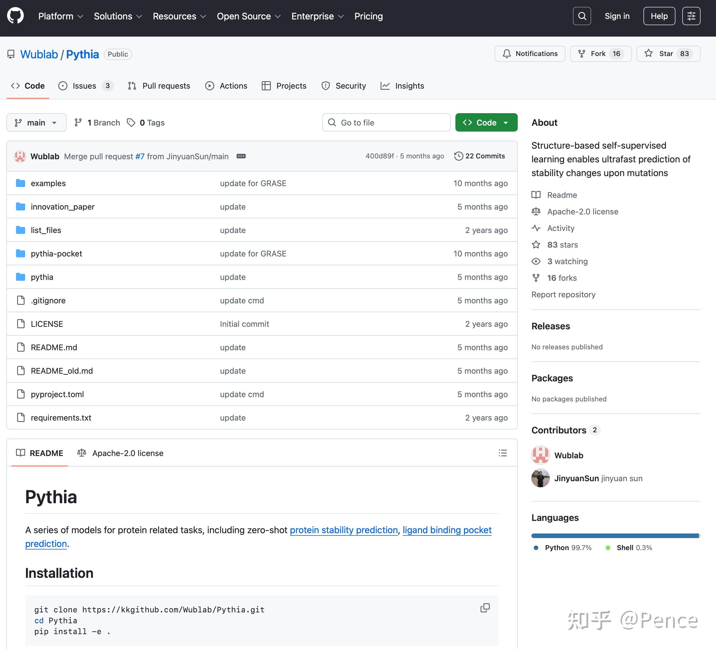 指定包版本安装Pythia并补全Bio1.5.9库代码 - 知乎