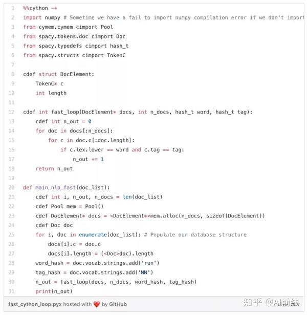 spaCy/Cython让Python处理速度提升100倍 - 知乎