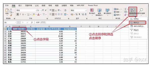 Excel数据排序 知乎 