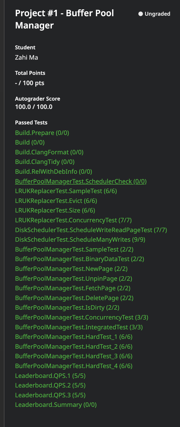 CMU15-445(2023FALL)-Project#1: Buffer Pool - 知乎