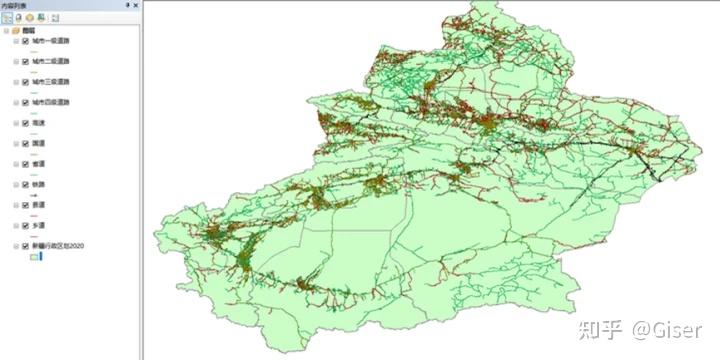 2020-2023年最全新疆自治区矢量数据（路网含城市道路、铁路（包括地铁、轻轨）高速、国道、省道、县道、乡道+几百万个poi数据+省市县乡镇 ...