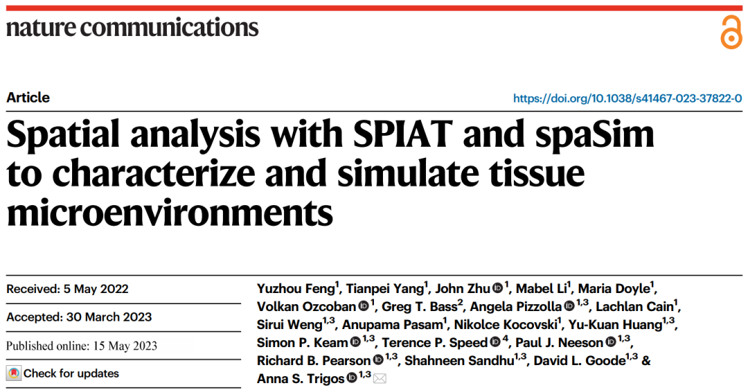 Nat Commun | 空间分析工具包SPIAT & 组织空间数据模拟器spaSim联合表征、模拟组织微环境 - 知乎