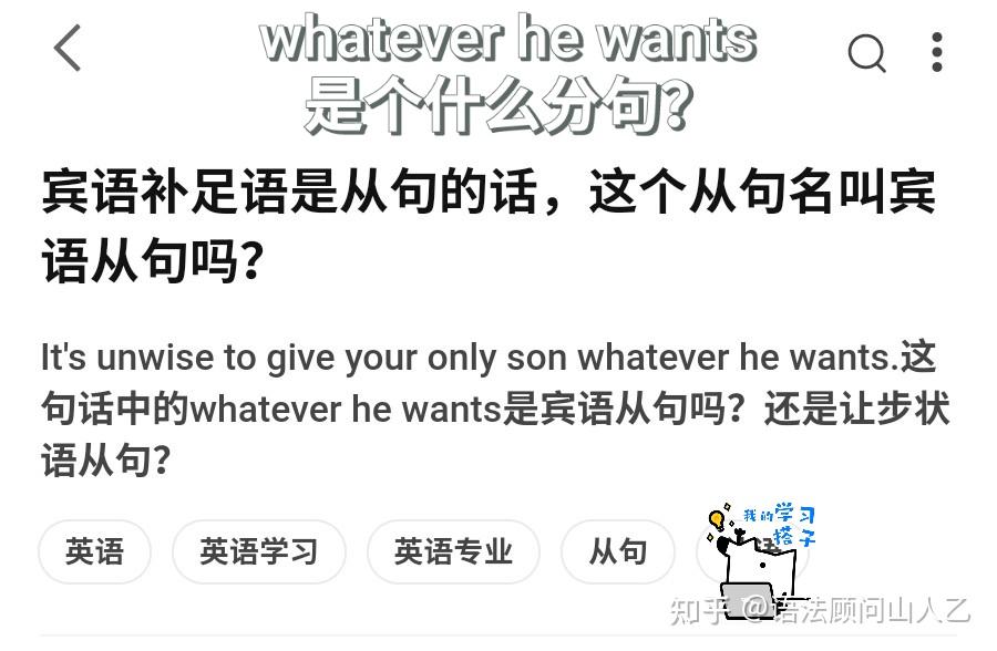 whatever he wants是个什么分句？ - 知乎