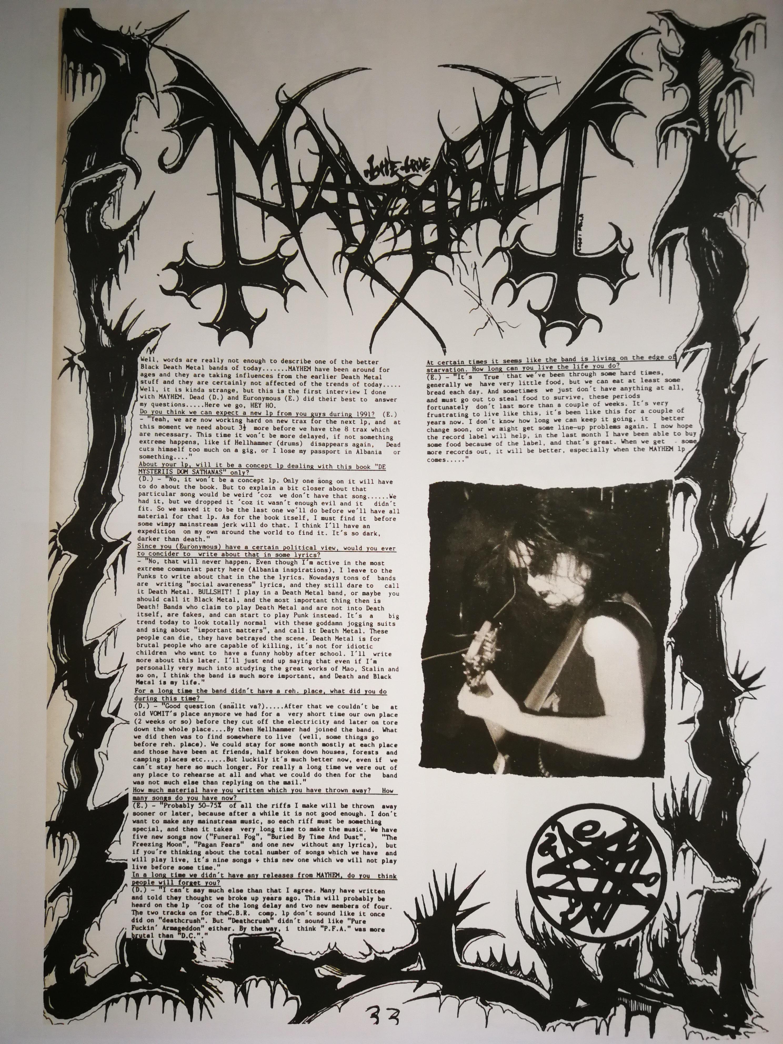 《Slayer》杂志Mayhem专访（一） - 知乎