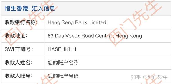 各香港银行收款账户信息（Swift Code）填写指南 - 知乎
