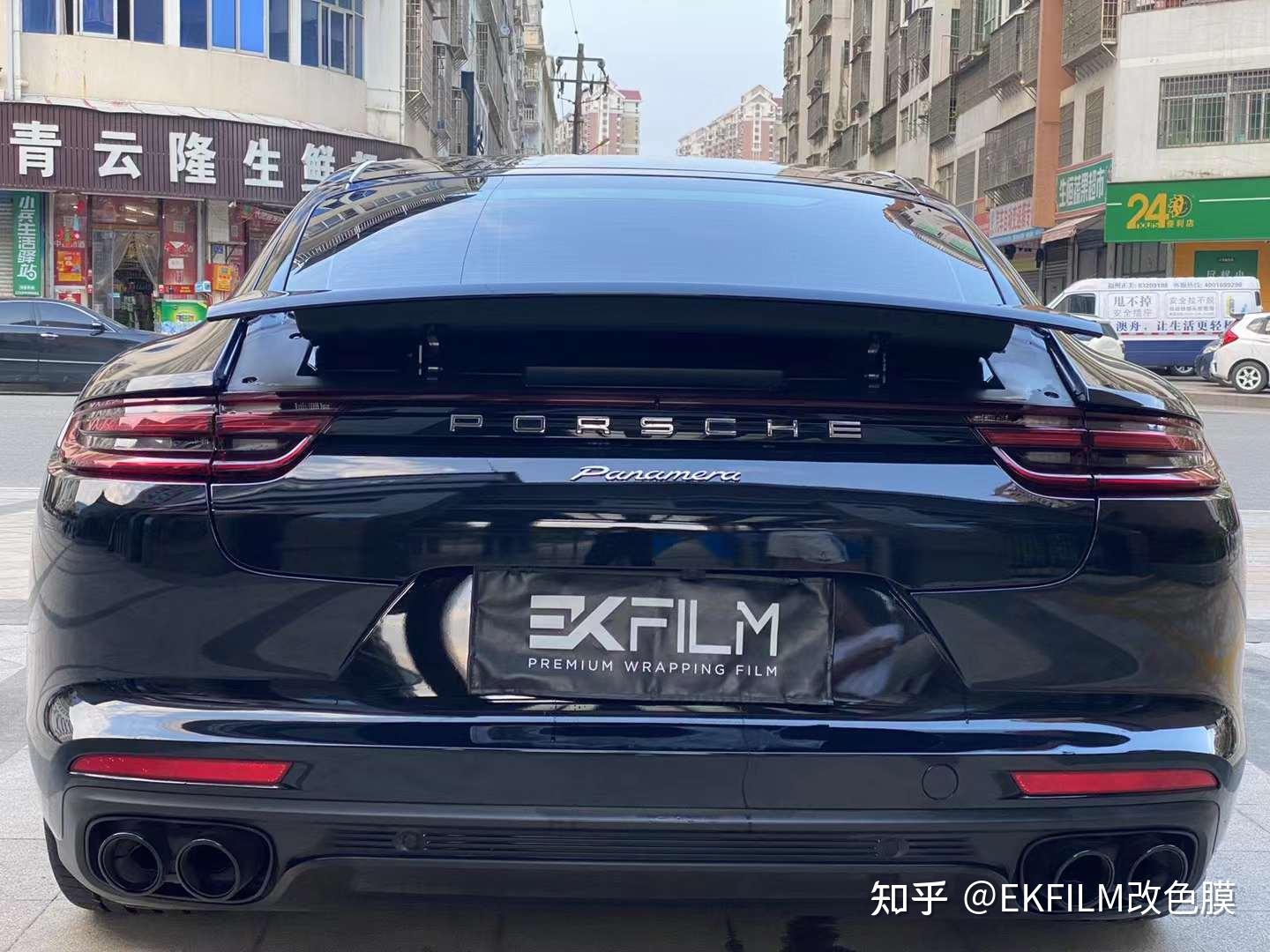 保时捷帕拉梅拉全车EKFILM-EK改色膜PET钢琴黑 - 知乎