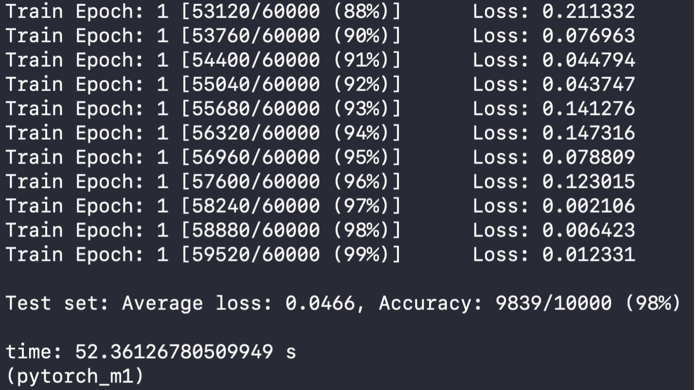 测试Pytorch在Mac上原生支持的GPU加速训练 - 知乎