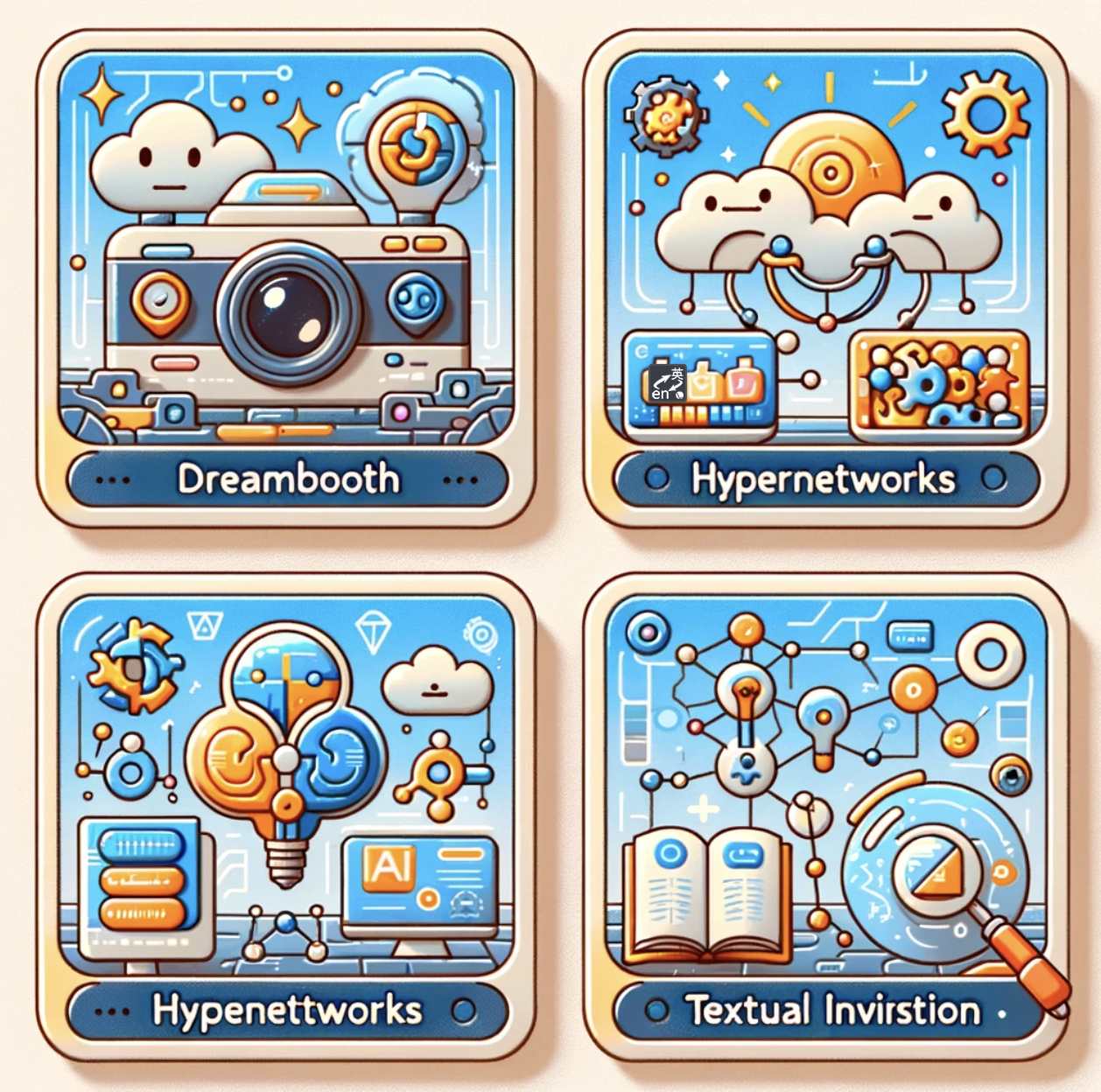 科普 dreambooth、Hypernetworks、LORA、Textual Inversion 四种微调方法异同点 - 知乎