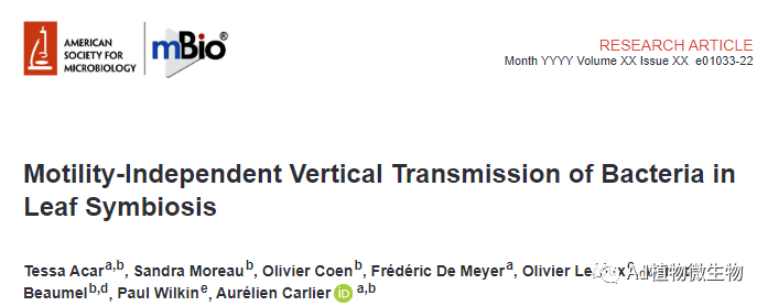 mBio | 研究揭示植物中遗传性共生微生物的获得和传播机制！ - 知乎