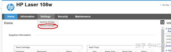 HP Laser 108w网络连接说明 - 知乎