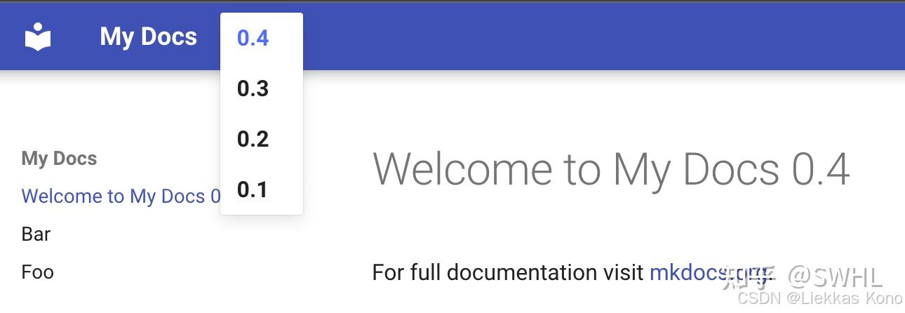 如何在mkdocs-material文档主题下设置多版本文档系统？ - 知乎