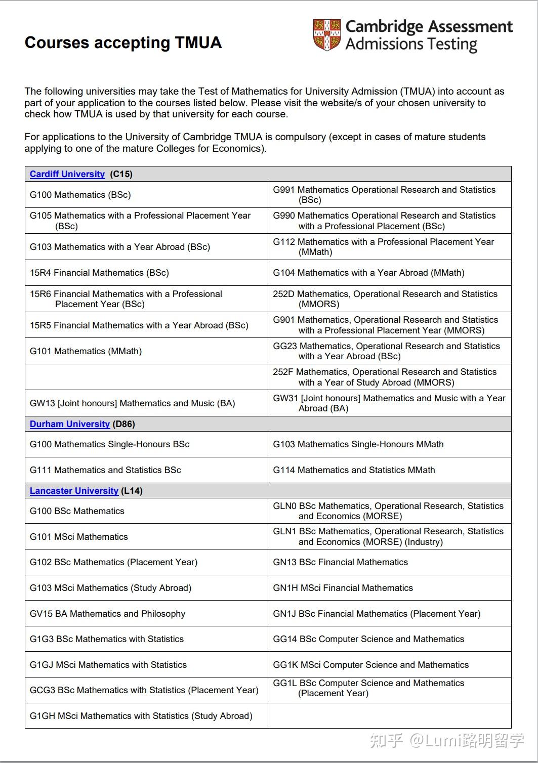 TMUA考试报名倒计时1天，考前最全考试解析来啦！ - 知乎