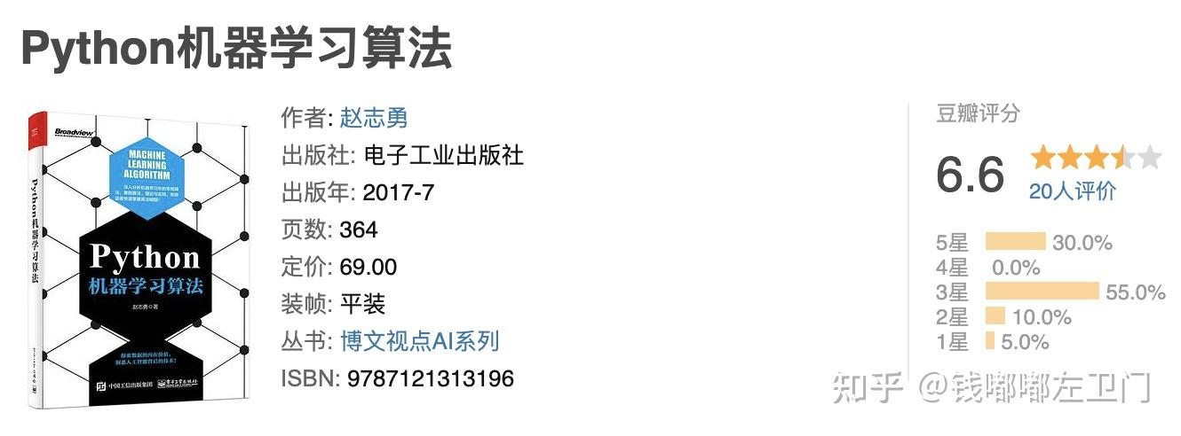 10本 Python 机器学习基础书籍推荐 知乎 