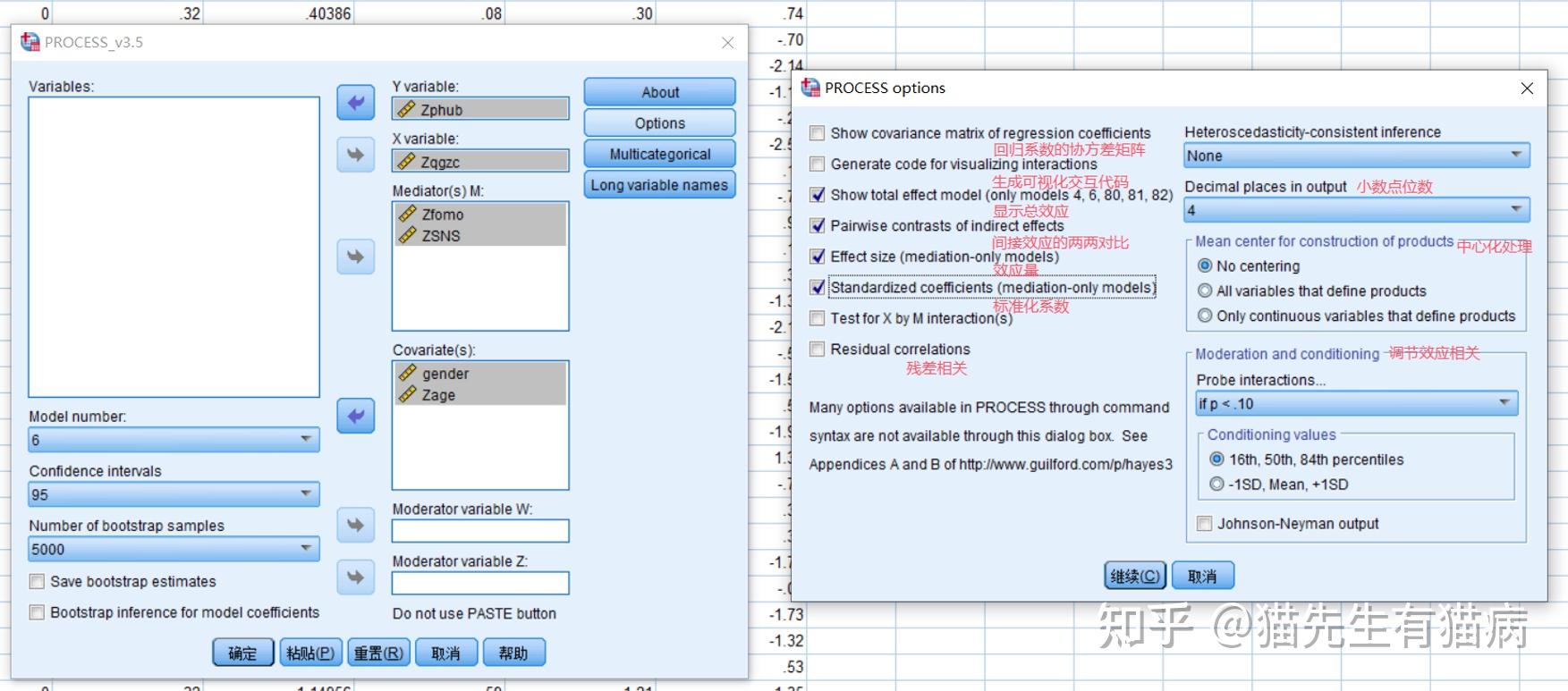 链式中介分析：SPSS宏PROCESS 3.5 模型6 、Mplus显变量与潜变量分析 | 中介和调节模型进阶 - 知乎