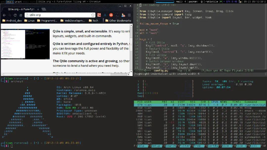 好学编程：Qtile，一款Python 编写的功能丰富、可自定义的桌面小部件和平铺窗口管理器 - 知乎