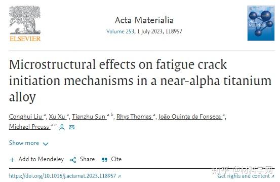 金属顶刊《Acta Materialia》揭示微观组织对钛合金疲劳裂纹的影响！ - 知乎