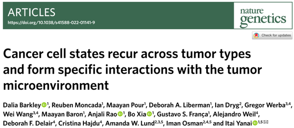 Nature Genetics | 不同肿瘤中癌细胞状态的复发及其与肿瘤微环境的相互作用 - 知乎