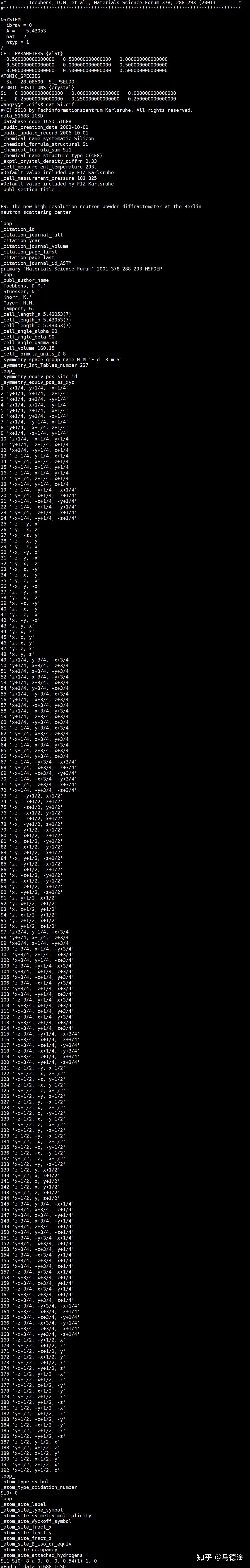 安装一些晶体结构格式转换工具(一）cif2cell - 知乎
